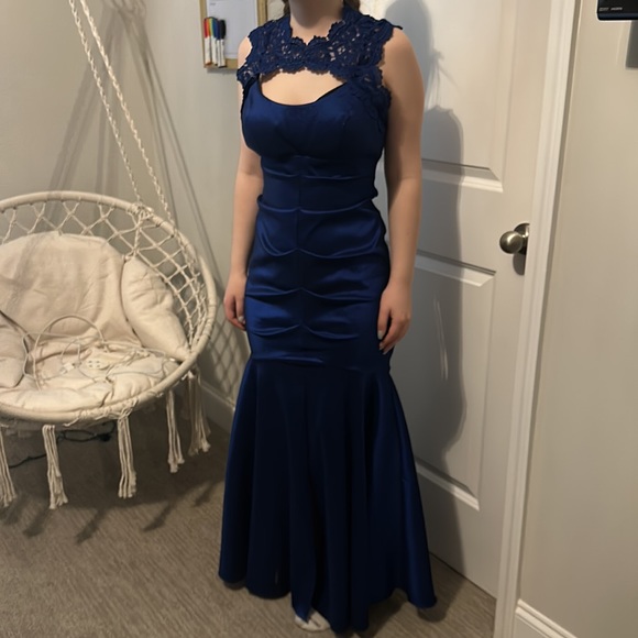Dresses | Royal Blue Rouged Formal Dress Mermaid Bottom | Poshmark